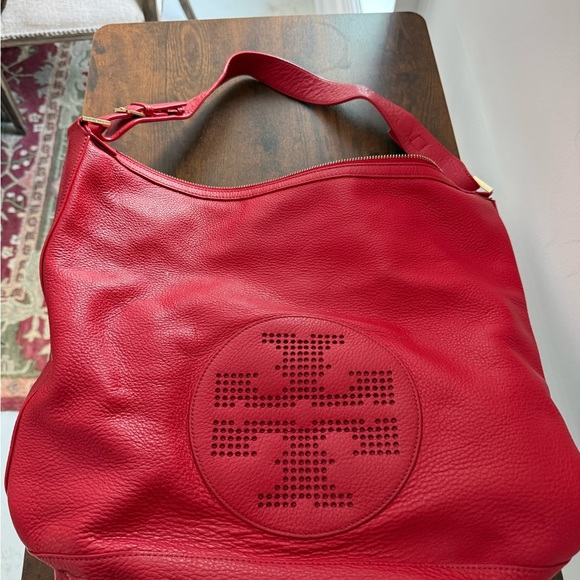 Tory Burch | Bags | Tory Burch Vibrant Red Hobo Bag | Poshmark